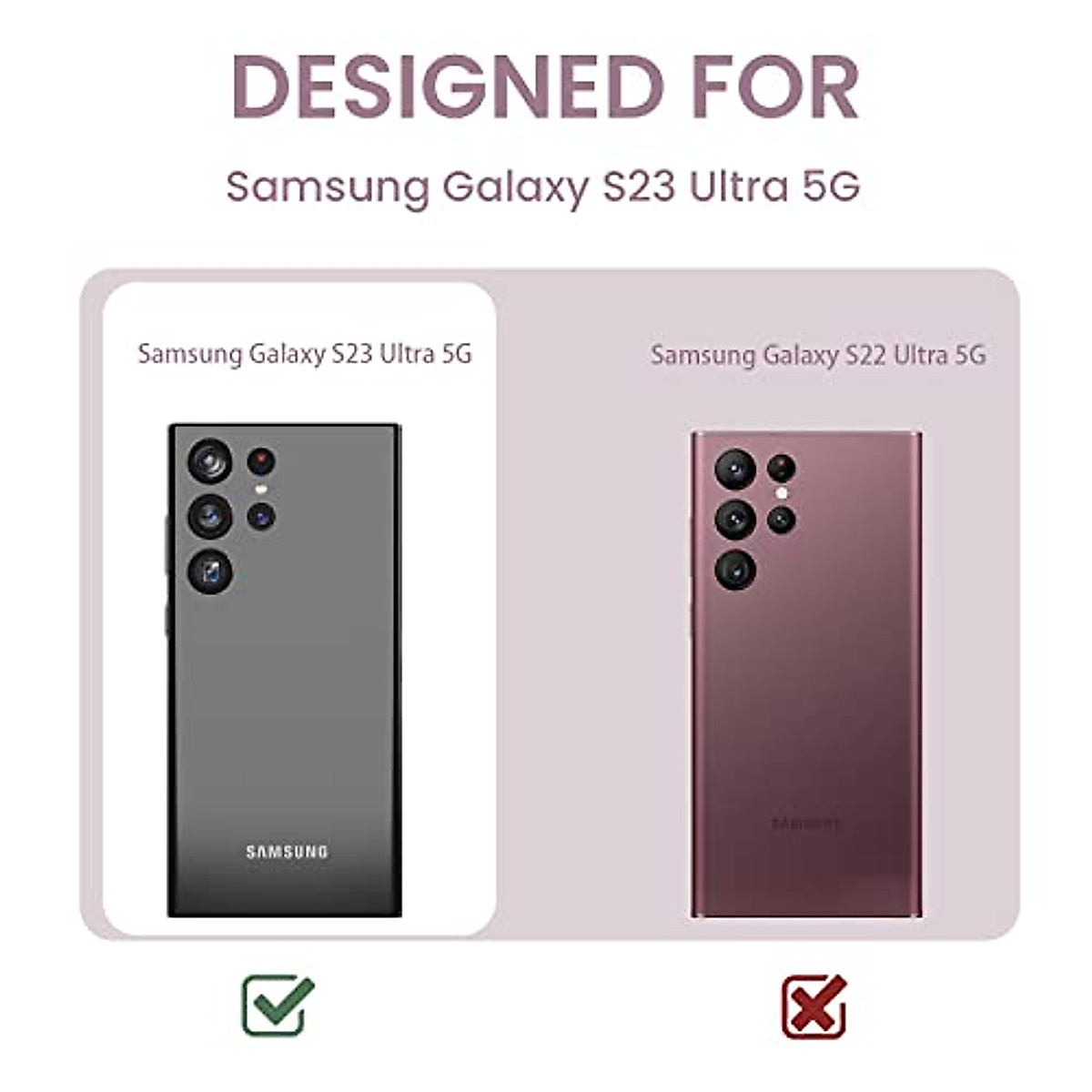 DagoRoo for Samsung Galaxy S23 Ultra Case with Tempered Glass Screen Protector, Girls Women Crystal Clear Flower Pattern Cases, Slim Fit Soft TPU + PC Shockproof Cover for Galaxy S23 Ultra (Purple)