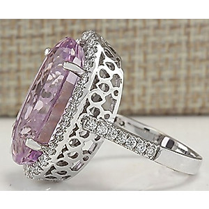 Promsup Women Fashion 925 Sterling Silver Pink Kunzite Ring Engagement Jewelry Size 6-10 (8)