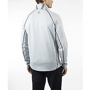 Sunice Allendale Men’s Half Zip Performance Pullover with Thermal Protection (Magnesium/Black, Small)