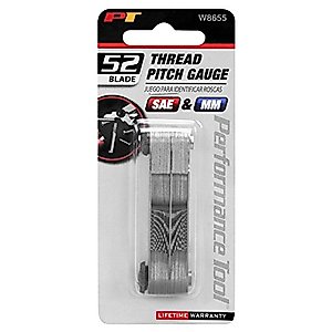 Performance Tool W8655 Combination Thread Pitch Gauge - Standard and Metric, 60 Degree Angle, Quality Construction for Accurate Readings