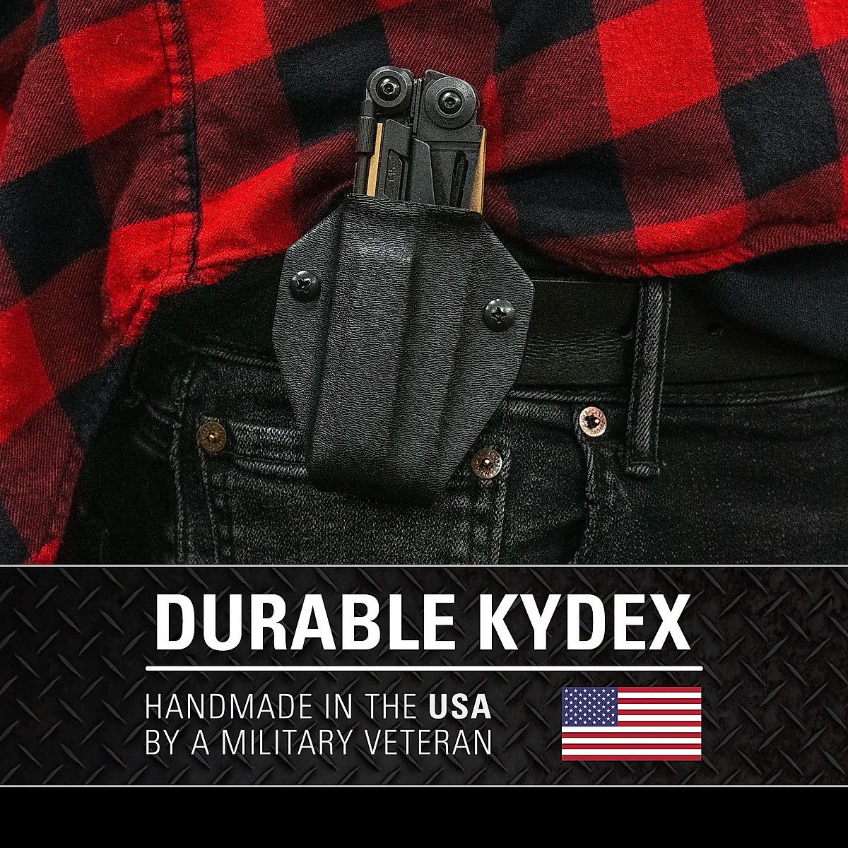 Clip & Carry Kydex Multitool Sheath for the Leatherman MUT & MUT EOD - Made in USA - Multi Tool Holder Holster - Black