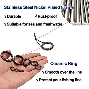 FishTrip Fishing Rod Repair Kit with Epoxy Adhesive,Pole Guides Tips Replacement Kit for Freshwater Saltwater,Glue,Wrapping Thread and Tape