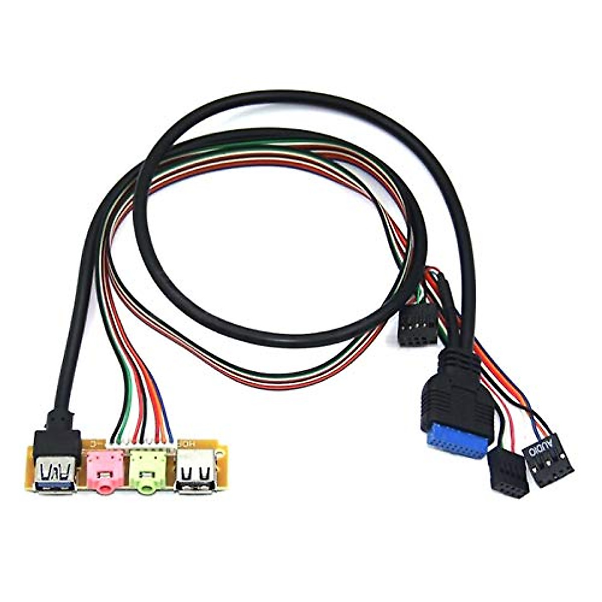 USB 2.0 + 3.0 Port PC Computer Chassis Front Board Audio Replacement 70cm liuqiangmeiguo (Color : 1)