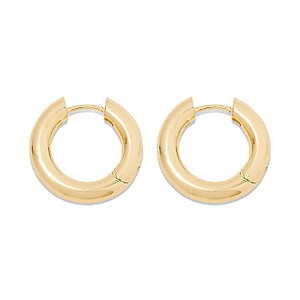 gorjana Women’s Lou Hoops, Chunky High Shine Hoop Earrings, 18K Gold Plated