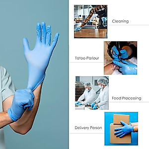 VOS Disposable Gloves| Heavy Duty | Powder Free | Latex Free Rubber | 100 Count Box |food Safe