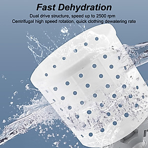 Mini Manual Clothes Dryer, Foot Powered Washing Machine, Manual Draw Cord Spin Dryer, Compact Washer Dehydrator for Home, Dorm, Apartment, RV, Travel, Outdoor Use