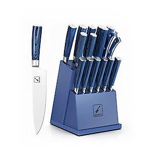 imarku 7 Inch Meat Cleaver & 16-Piece Kitchen Knife Set with Block