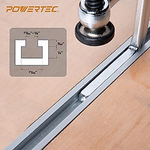 POWERTEC 71409 Quick Screw Guide Rail Clamp for MFT and Track Saw Guide Rail System, 7” Capacity x 2-3/8” Throat Depth, 400lbs Clamping Force – 2 Pack