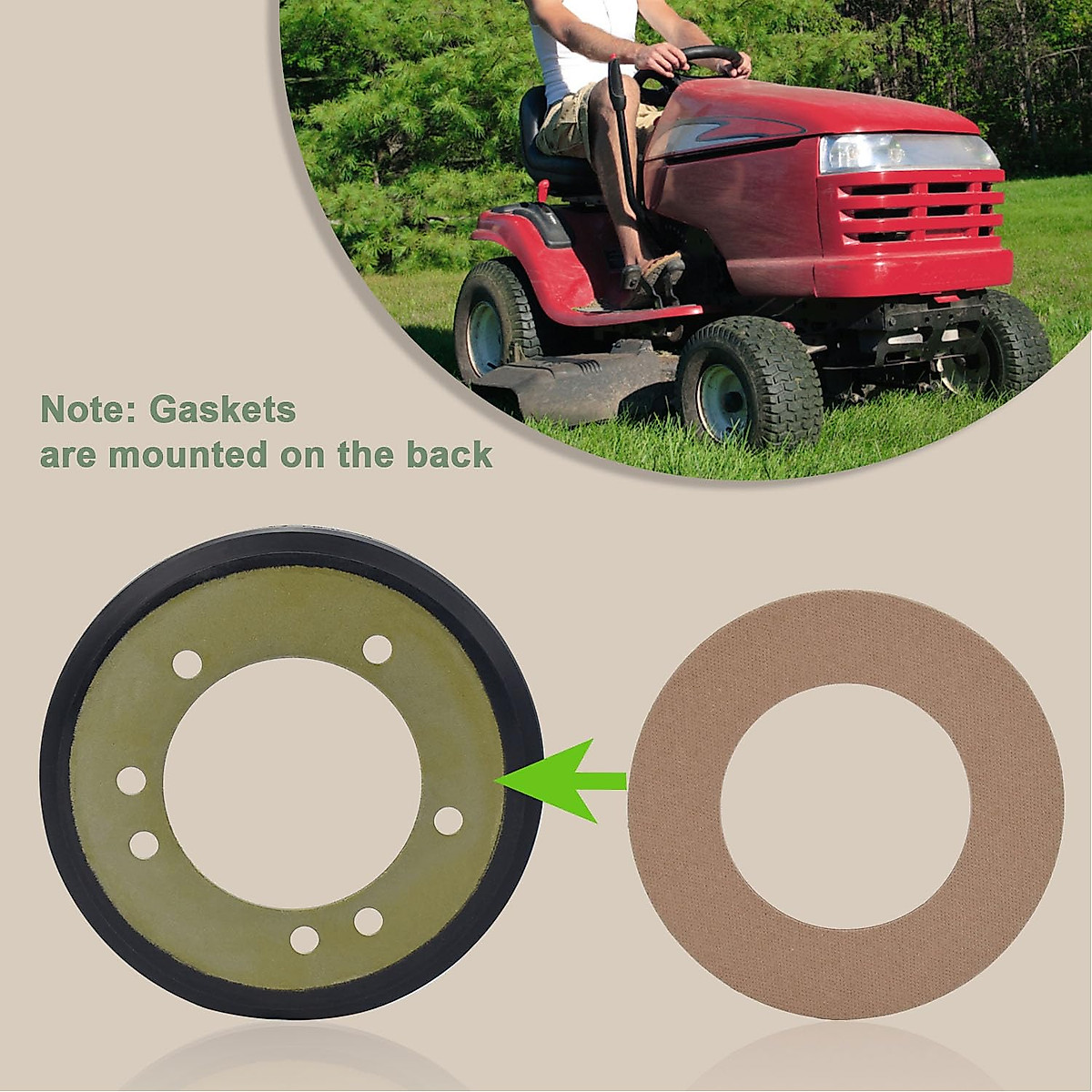EZYPAK 5-3103 Drive Disc with Liner Compatible with Sn-apper 7600135YP 5-7337 5-7423 7053103 76-014 7600135 Lawn Mowers