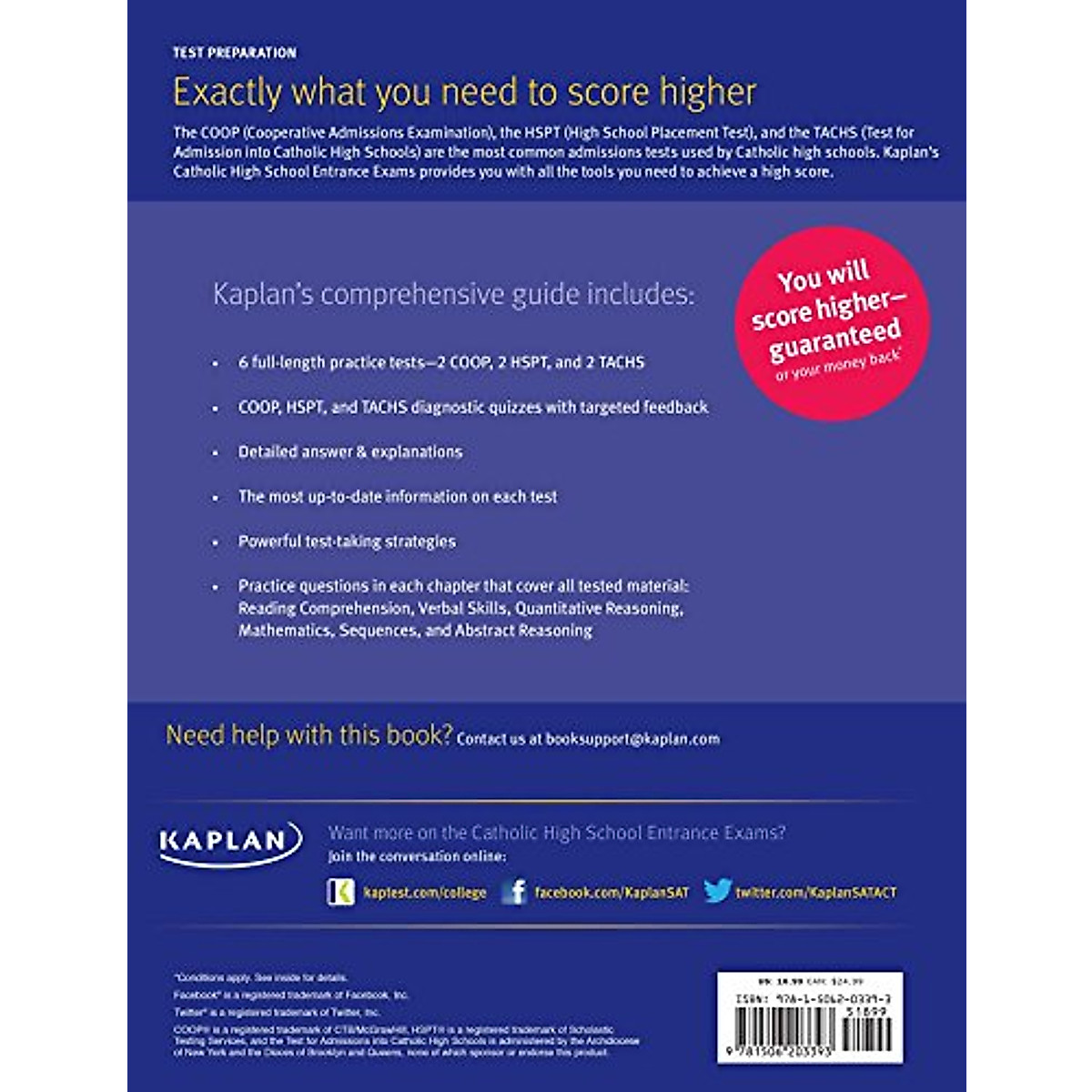 Catholic High School Entrance Exams: COOP * HSPT * TACHS (Kaplan Test Prep)