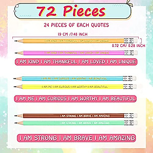 Fumete Inspirational Pencils Colorful Pencil Set Student Gifts from Teacher Bulk Motivational Sayings Pre Sharpened Pencils #2 HB Wood Pencils Classroom Gifts graduation Gifts for Kids (72 Pcs)