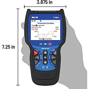INNOVA 3160RS OBD2 Scanner, ABS Brake Bleeder, ABS SRS Engine Transmission Diagnoses, Airbag Light Reset, Car Battery Tester & Alternator Tester, Battery Reset, Fix & Parts Recommendations