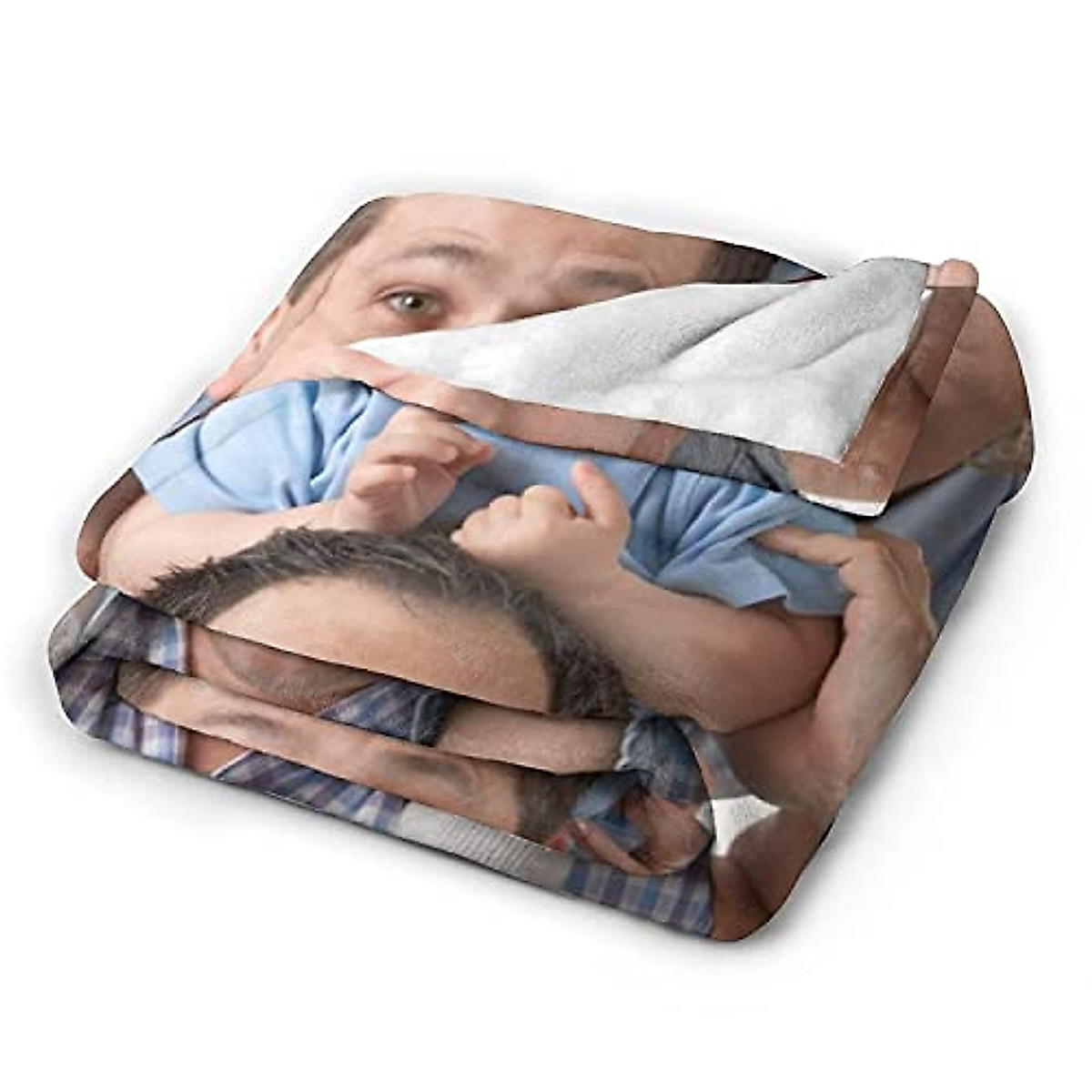 Custom Blanket with Photo Text Personalized Bedding Throw Blankets Customized Flannel Fleece Blankets for Family Birthday Wedding Gift Fits Couch Sofa Bedroom Living Room - 30"x40"