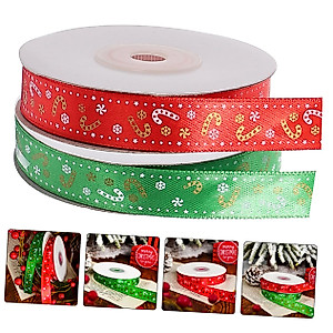 BESTOYARD 4 Rolls Christmas Wrapping Ribbon Xmas Theme Ribbon Holiday Craft Ribbon Ribbon Christmas Decor Christmas Party Supplies Christmas Tree Hanging Decoration DIY Ribbon Bow Tie