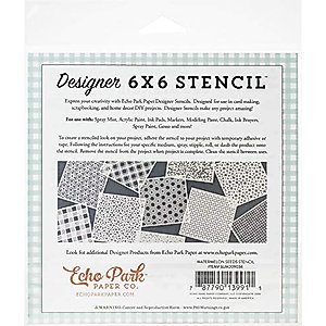 Carta Bella Paper Company Watermelon Seeds stencil, navy, red, teal, yellow, green, pink