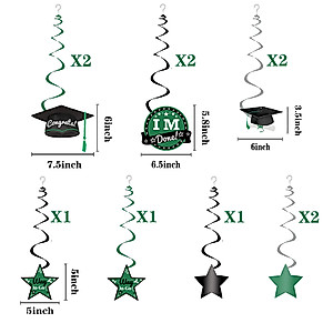 Bunny Chorus Graduation Party Decorations 2022, 36 Pcs Class of 2022 Graduation Party Supplies, Hanging Swirls Green and Black Graduation Decorations 2022, Congrats Grad Party Favors, No DIY Required