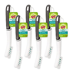 Scotch-Brite Tile & Grout Brush, Strong Bristles to Scrub Away Grime, 6 Count
