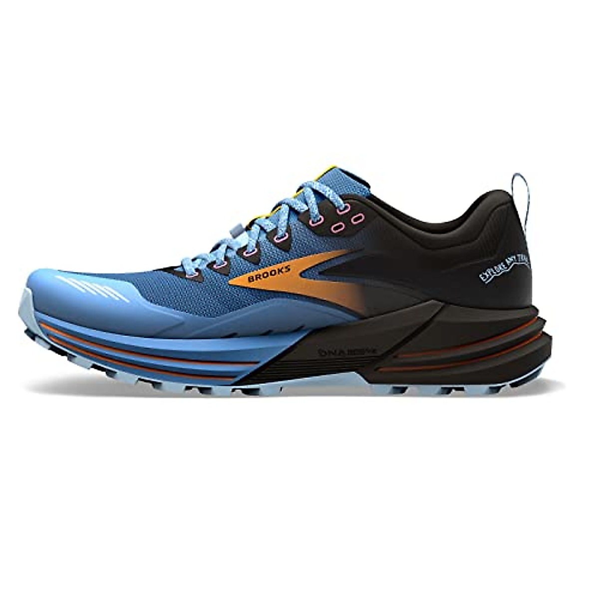 Brooks Women's Cascadia 16 Trail Running Shoe - Blue/Black/Yellow - 8.5 Medium