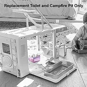 Replacement Parts for Barbie 3-in-1 DreamCamper Vehicle Playset - GHL93 ~ Replacement Toilet and Campfire Pit