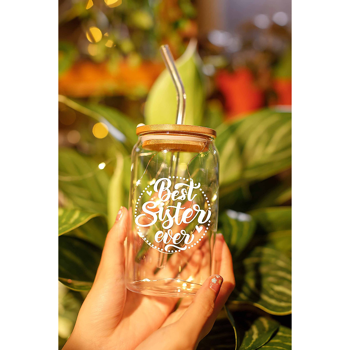 NewEleven Mothers Day Gifts For Sister From Sister, Brother - Unique Birthday Present For Sister, Soul Sister, Big Sister, Little Sister, Sister In Law, Sibling, Bestie - 16 Oz Coffee Glass