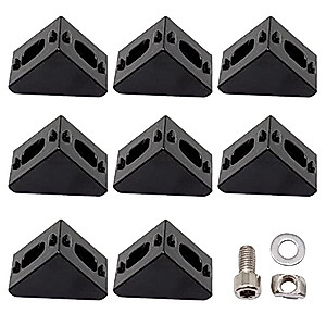 2020 Aluminum Extrusion Connector Bracket Corner Brace Set, Metal Corner Braces with Socket Head Cap Screws, Mounting Bolts and Washers - Aluminum Extrusion Accessories (20mmx20mm, 20pcs)