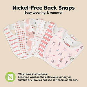 8-Pack Organic Baby Bibs for Girls & Boys - Teething Baby Bib, Baby Boy Bibs, Baby Girl Bibs, Newborn Bibs, Baby Drool Bibs for Infant, Toddler, Bibs for Baby Boy, Bibs for Baby Girl (Sweet Charm)