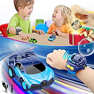 M&HONG Mini Remote Control Car Watch Toys, 2022 New 2.4 GHz Cartoon RC Watch Racing Car, USB Charging Remote Control Car, Cute Watch Car Toy Cartoon RC Car Gift for 3-12 Years Old Boys and Girls