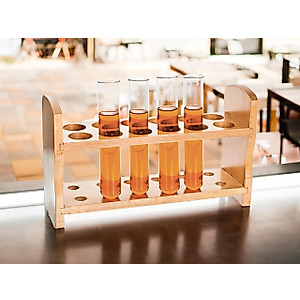 EISCO Wooden Test Tube Rack - Accommodates 12 Tubes, up to 28mm - 10.25" Wide - Premium Polished Beech Wood Construction