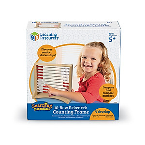 Learning Resources 10-Row Rekenrek Counting Frame, Abacus for Kids, Counting Toy for Kids, Math, Homeschool, Ages 5+