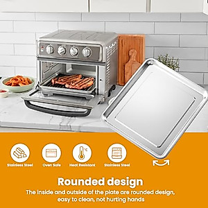 SettleDown Stainless Steel Baking Tray Pan Compatible with Cuisinart Toaster Oven Tray,Suitable for Cuisinart Air Fryer TOA-060 and TOA-065 (For TOA-60/65), Silver
