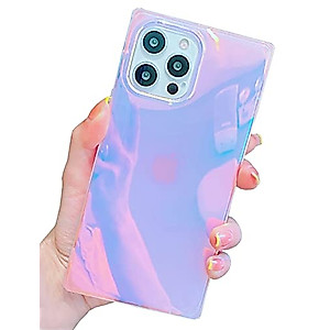 BANAILOA Square iPhone 11 Case Sparkle,Colorful Blue-Ray Laser Holographic Cute Case Soft TPU Luxury Glossy Slim Phone Cover Designed for [ONLY] Apple iPhone 11-6.1 inch