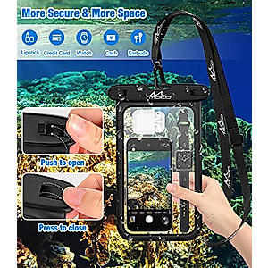 MoKo Large Waterproof Phone Pouch, 9.45 * 6.1 Inch Waterproof Phone Holder Dry Bag for iPhone 13/13 Pro Max/iPhone 12/12 Pro Max/11 Pro Max, X/Xr/Xs Max/SE 3, Black