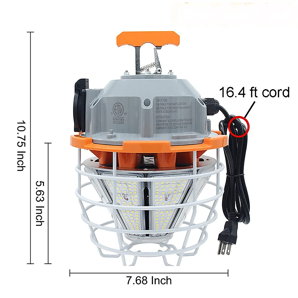 RIUVAO LED Temporary Work Light 110V-277V 150W 25000ML 5000K Linkable Construction Light Daylight White,Hanging for Job Site Waterproof IP64 Outdoor Warehouse High Bay