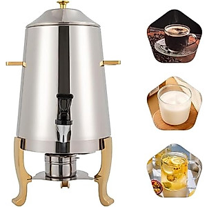 19L Stainless Steel Coffee Chafer Urn Hot Drinks Dispenser Hot Water Dispenser, With Spigot, For Home, Hotels, Restaurants, or Parties, Gold