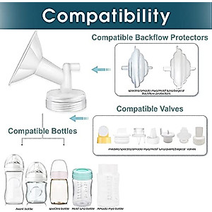 Belmikal BreastPump Parts Compatible with Spectra S1 Spectra S2 Motif luna Ameda mya Inc 14mm Flange Valve Tube Backflow Protector Not Original Spectra Accessories Replace Spectra Pump Replacement Kit