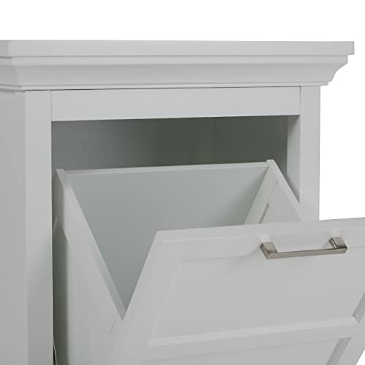 SIMPLIHOME Avington 29.9 inch H x 20.5 inch W Laundry Hamper in Pure White with 1 Storage Compartment, for the Bathroom