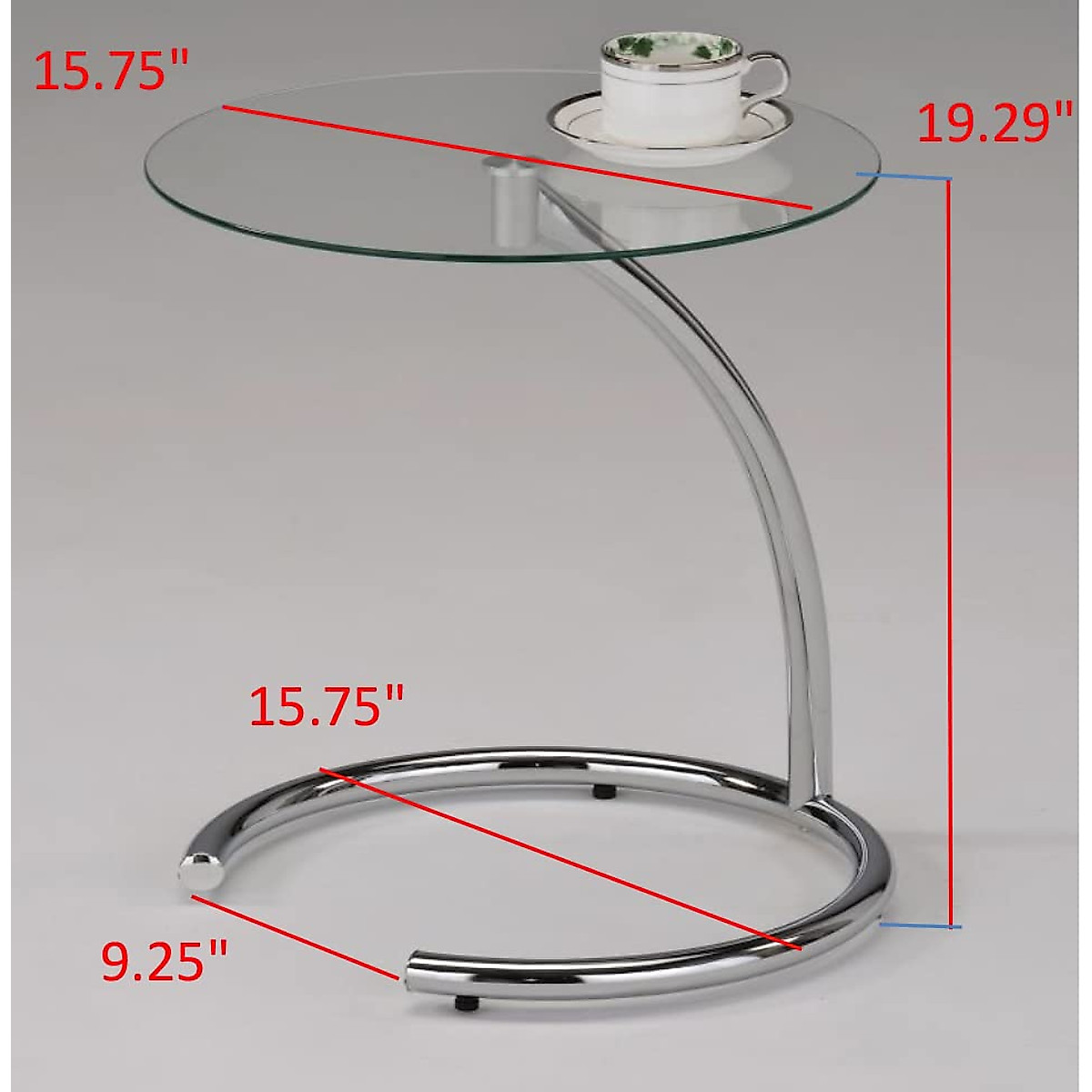 Kings Brand Furniture - Chrome with Glass Modern Accent Side End Table
