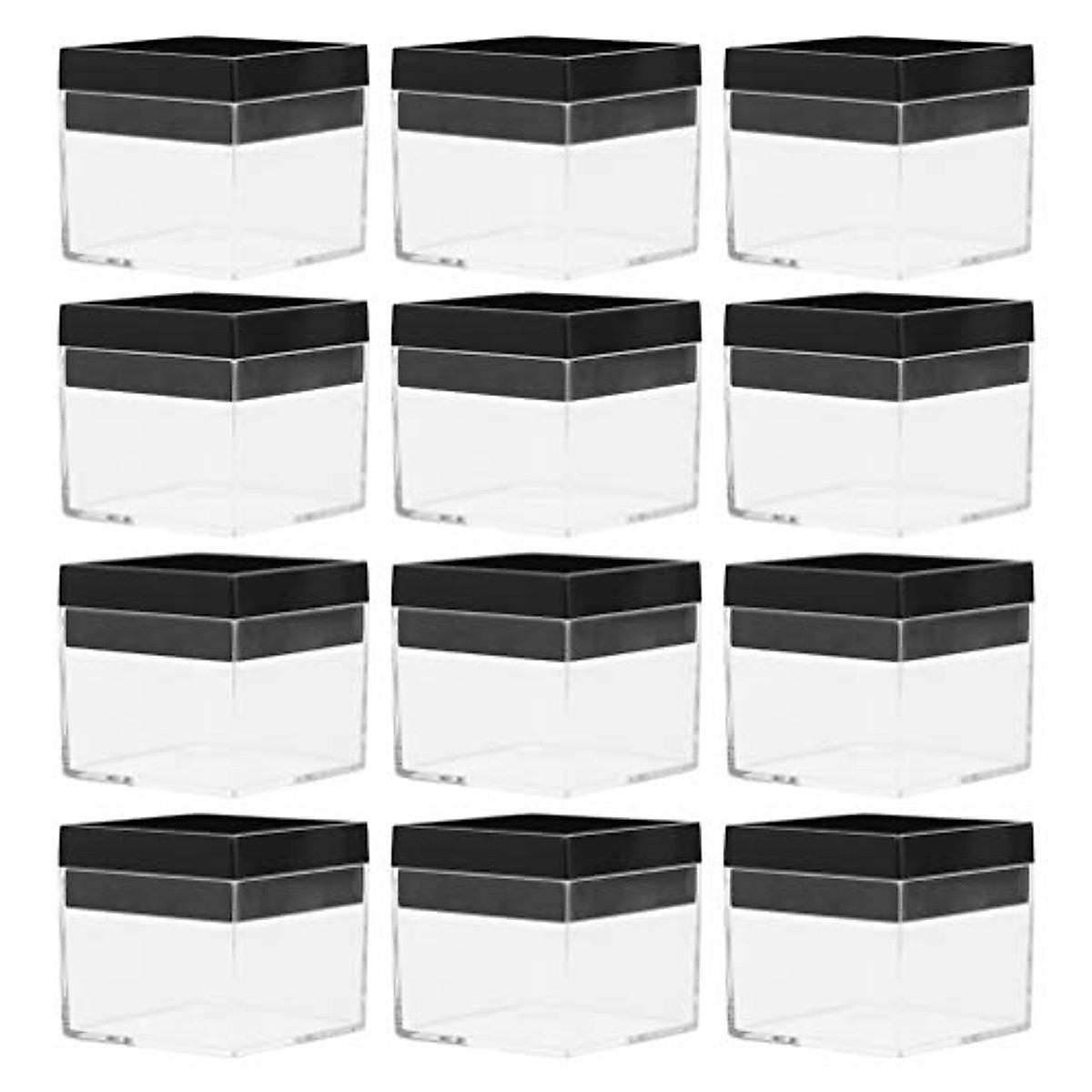Baluue 12pcs Clear Acrylic Display Case Countertop Box Cube Transparent Display Box Pop Figures Display Collectibles Stone Mineral Specimen