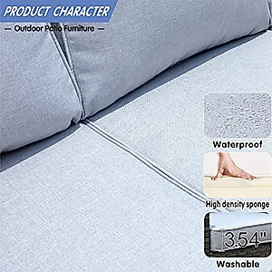 ovios Patio Furniture Set 8 PCS High Back Sofa Outdoor Conversation Sets All Weather Wicker Rattan Sectional Sofa Set Couch and Chairs Garden Backyard Porch (Grey)