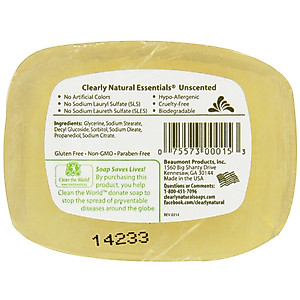 Clearly Natural Glycerine Bar Soap Unscented - 4 oz 4 Pack