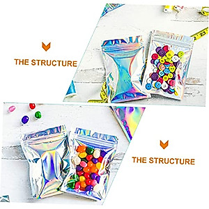 NUOBESTY 200 Pcs Plastic Bag Glitter Earrings Bead Earrings Plastic Earrings Dime Bag Self Sealing Bag Snack Sealing Bag Self-Sealing Jewelry Bag Earring Bags Shiny Jewelry Bag Self-Locking