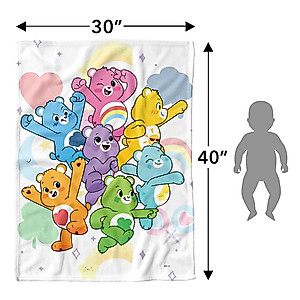 LOGOVISION Care Bears Lightweight Baby Blanket, 30"X40", Care Bears Unisex for Infants Girls & Boys