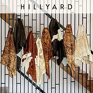 Hillyard Cowhide Rug Premium Black and White Real Handcrafted Grade A Natural Cowhide Rug - Sustainably Sourced and Lasts Longer Black and White Extra Large Cut - 7.5 x 6.5 ft