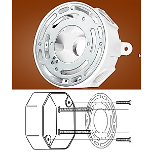 Qc 2 Pack Universal Light Fixture Mounting Bracket, 4 Inches Diameter Steel Crossbar Plate with Ground Screw for Mount Wall Light, Close to Ceiling Light, Chandelier Silver