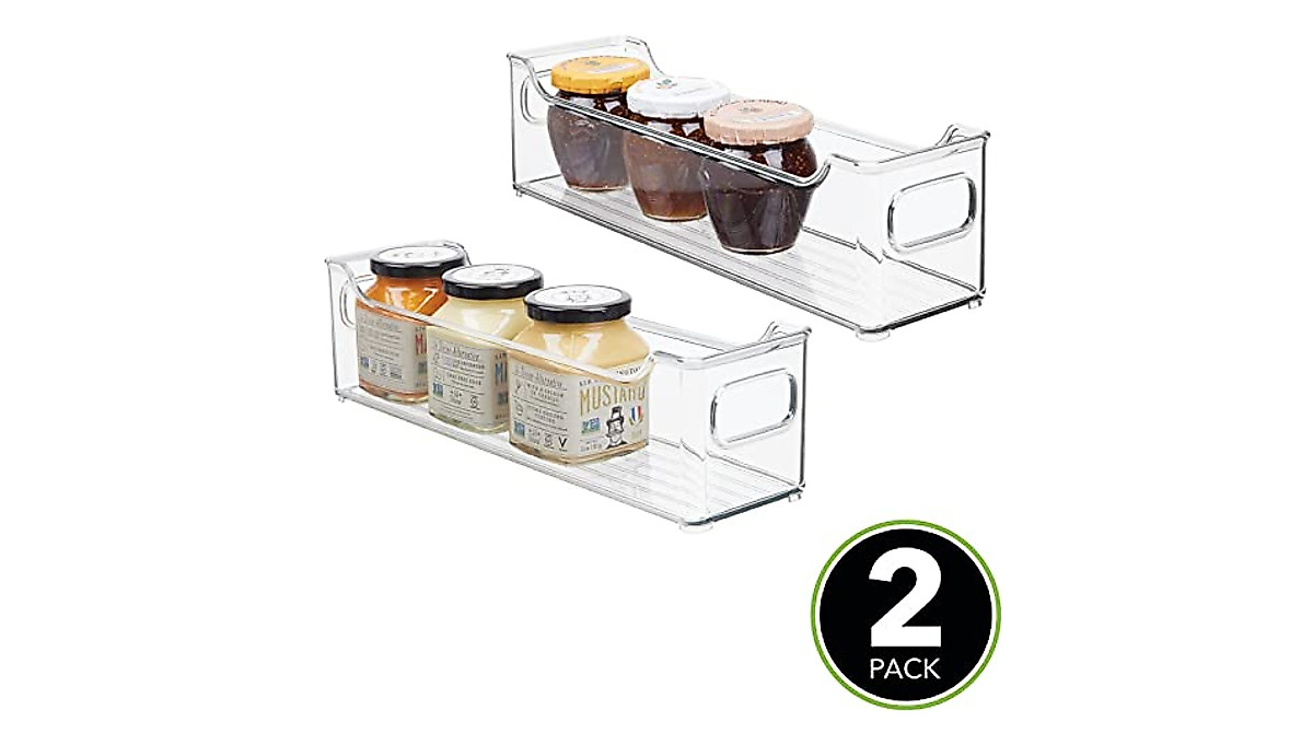 mDesign Stackable Plastic Storage Bins for Kitchen & Home Organization