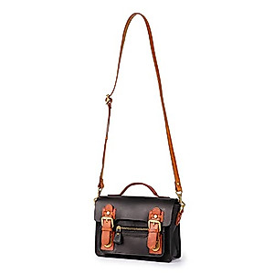 OLD TREND Genuine Leather Aster Mini Satchel Bag (Black)