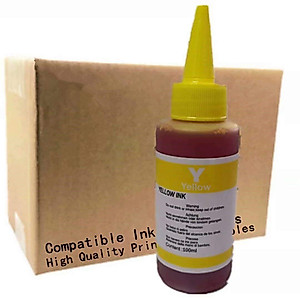 Printer Ink Dye Ink Black/Cyan/Magenta/Yellow Universal Refill Ink Kits Suit for Eposn for Canon for HP for Brother for Lexmark for Samsung for Dell for Kodak All Inkjet Printer (100ml 1Set 1Black)