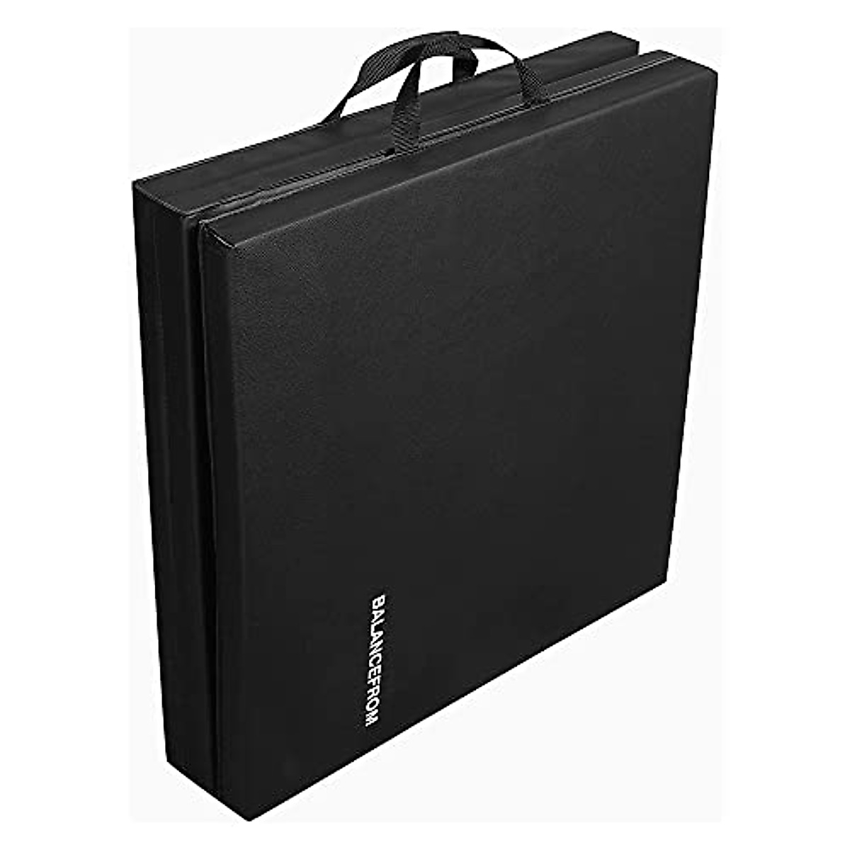 BalanceFrom Three Fold Folding Exercise Mat with Carrying Handles for MMA, Gymnastics and Home Gym Protective Flooring, 1.5-Inch Thick, Black