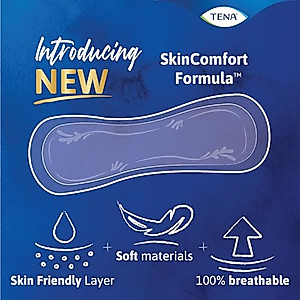 TENA Incontinence Pads, Bladder Control & Postpartum for Women, Overnight Absorbency, Extra Coverage, Sensitive Care - 84 Count