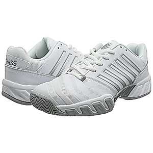 K-Swiss Women's Bigshot Light 4 Tennis Shoe, White/Highrise/Silver, 8 M
